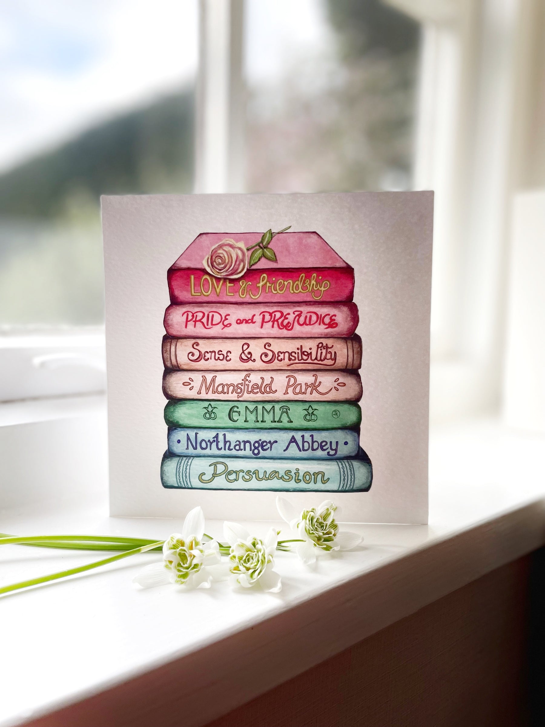 Jane Austen Classics Collection Book Stack Eco-friendly Greetings Card ...
